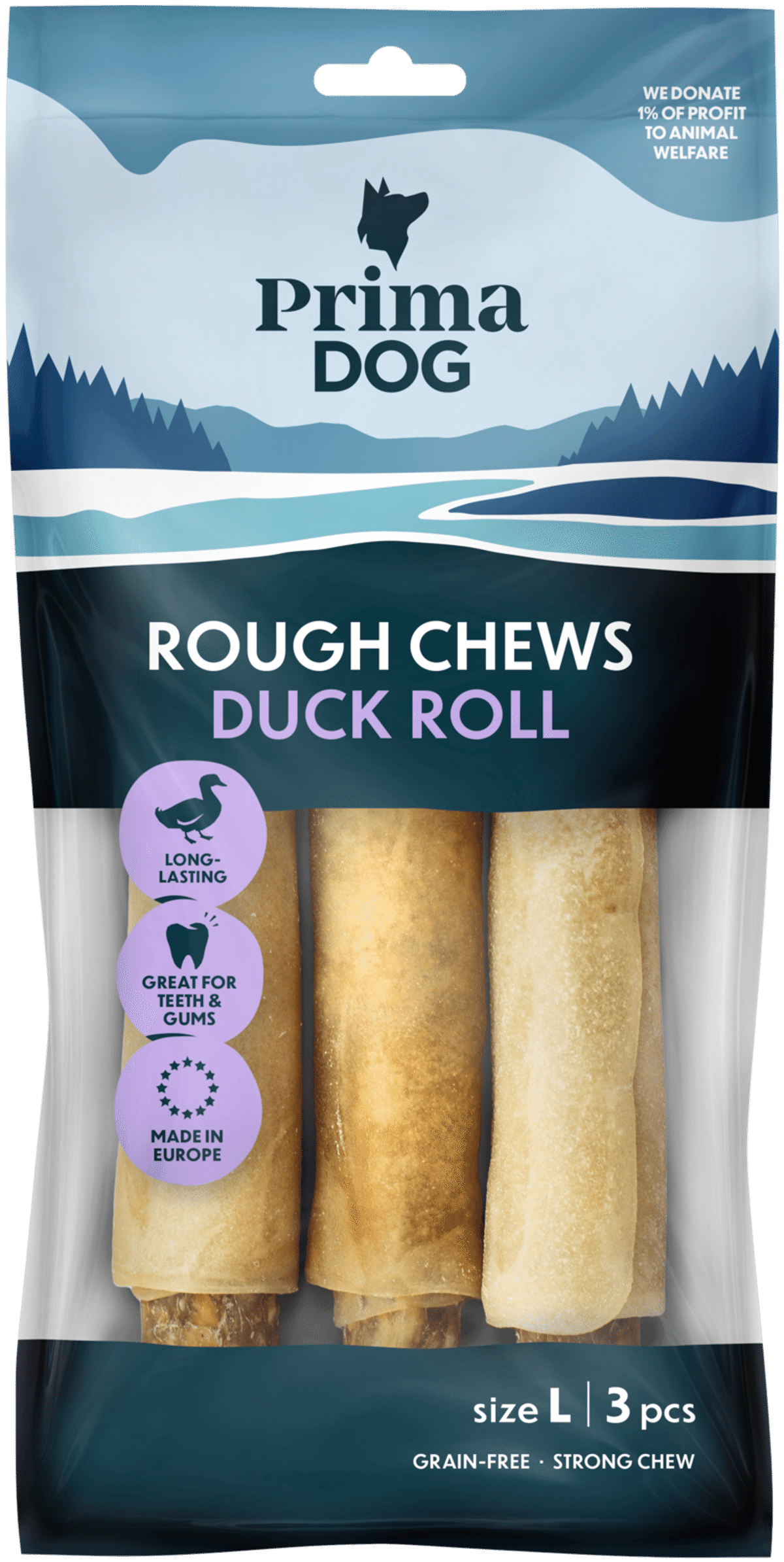 PrimaDog Rough Chews Ankkarulla L 17 cm 225 g | Prisma.fi-verkkokauppa