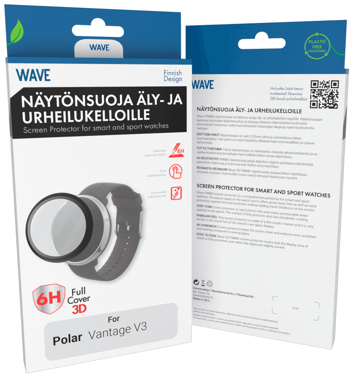 Wave 3D PMMA näytönsuoja, Polar Vantage V3, Musta Kehys | Prisma.fi-verkkokauppa