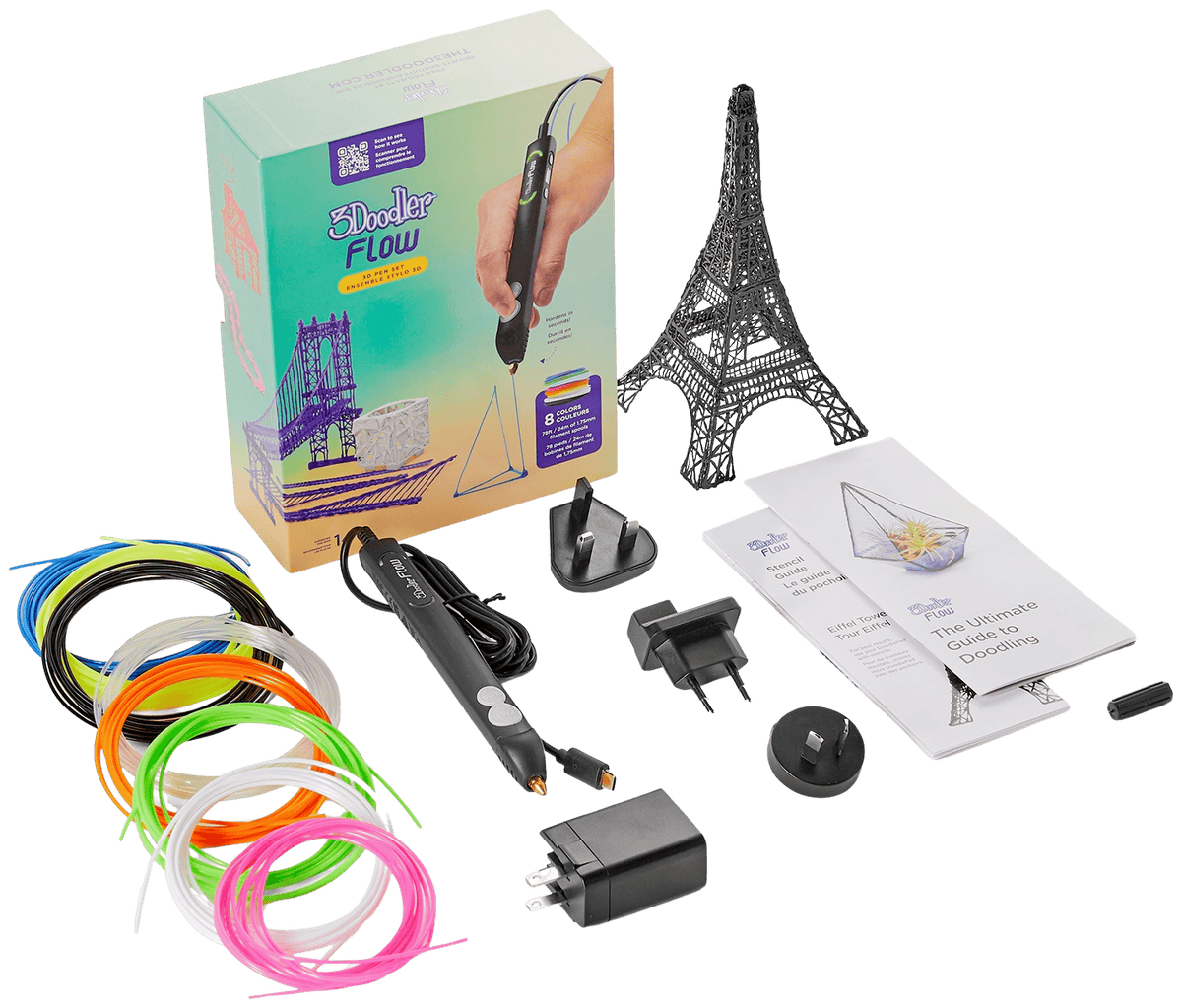 3Doodler 3D kynä FLOW + 8 kpl filamenttirullia | Prisma.fi-verkkokauppa