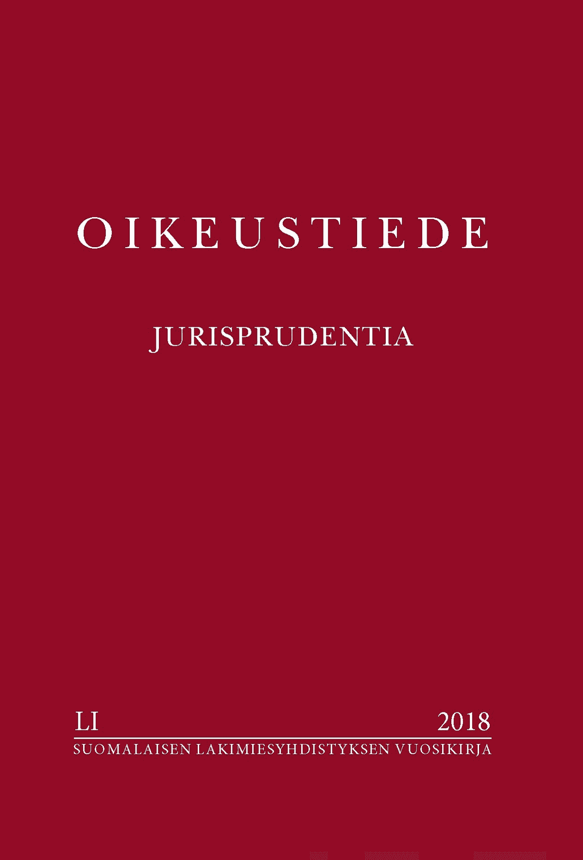 Oikeustiede - Jurisprudentia LI:2018 | Prisma.fi-verkkokauppa