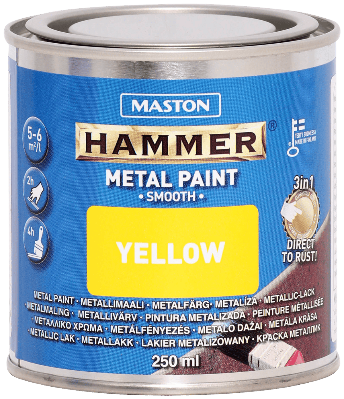 Maston metallimaali Hammer Sileä keltainen 250 ml | Prisma.fi-verkkokauppa
