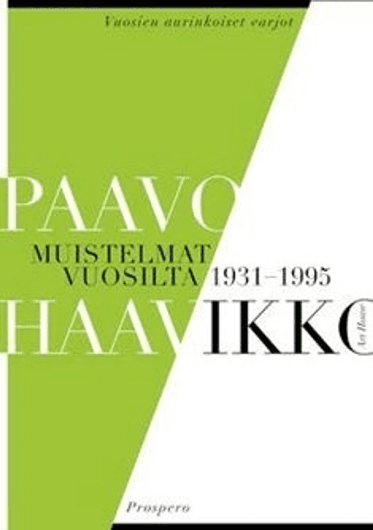 Haavikko, Muistelmat vuosilta 1931-1995 - vuosien aurinkoiset varjot | Prisma.fi-verkkokauppa
