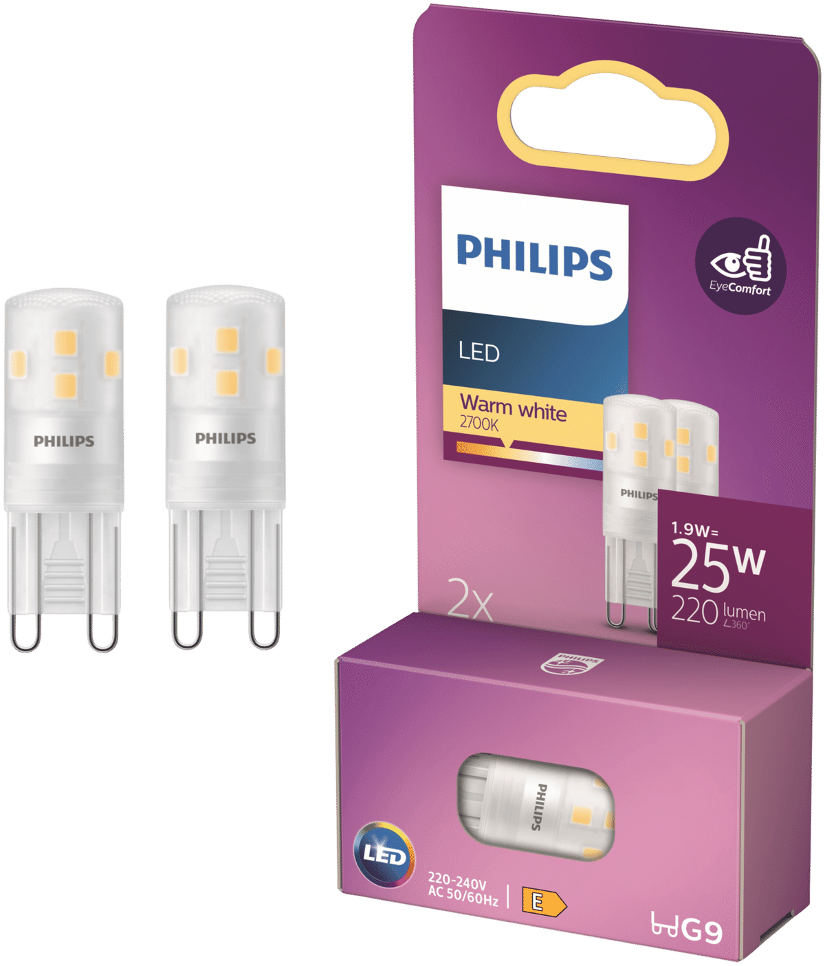 Philips LED lamppu G9 1.9W 2700K 220LM 2kpl | Prisma.fi-verkkokauppa
