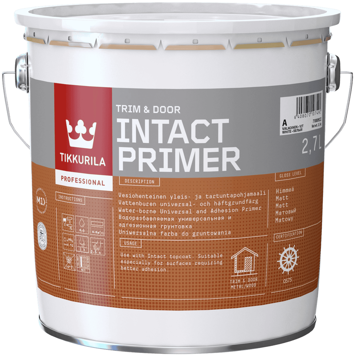 Tikkurila tartuntapohjamaali Intact Primer 2,7 l A valkoinen sävytettävissä himmeä | Prisma.fi ...