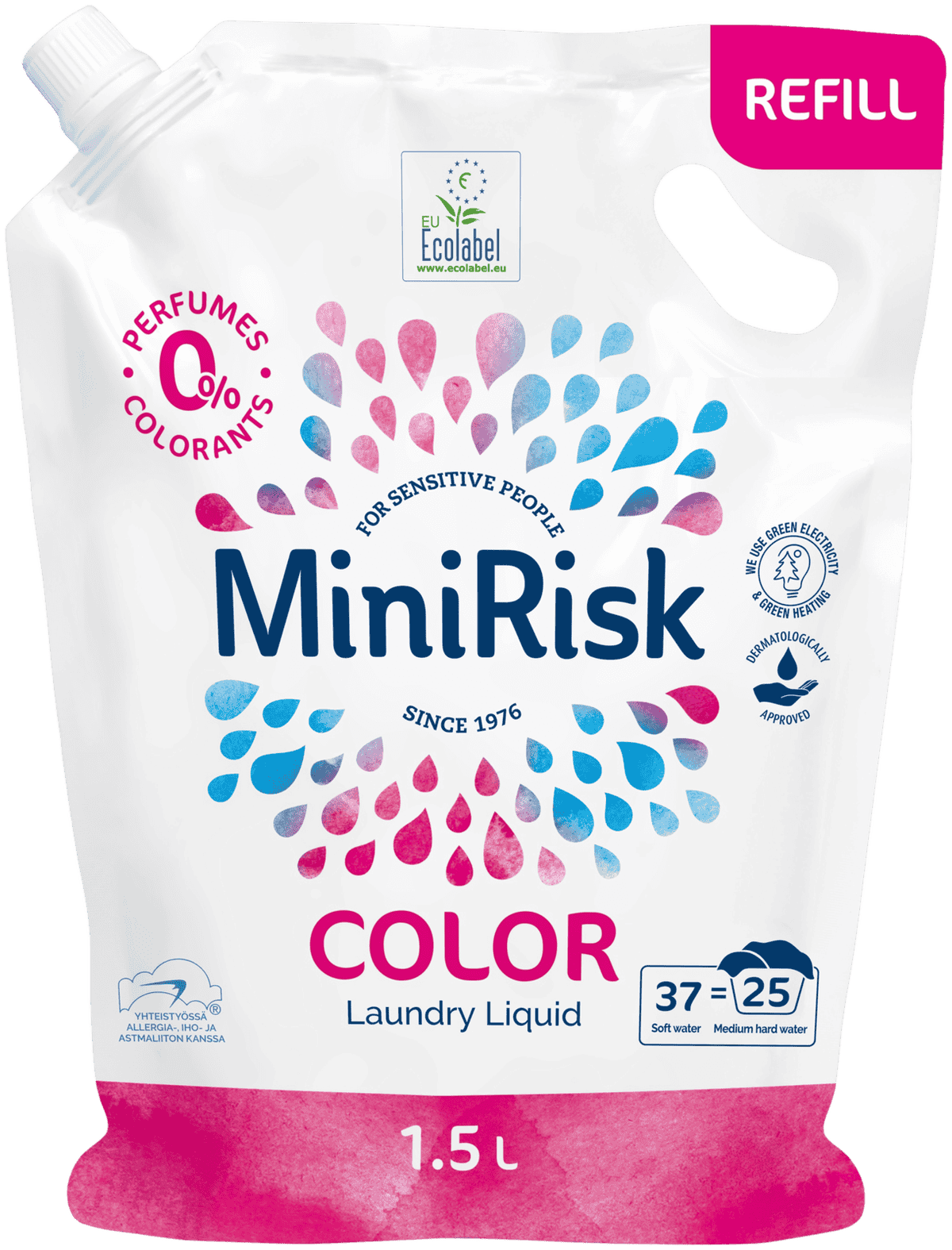 Mini Risk Color pyykinpesuneste 1,5 l täyttöpussi | Prisma.fi-verkkokauppa