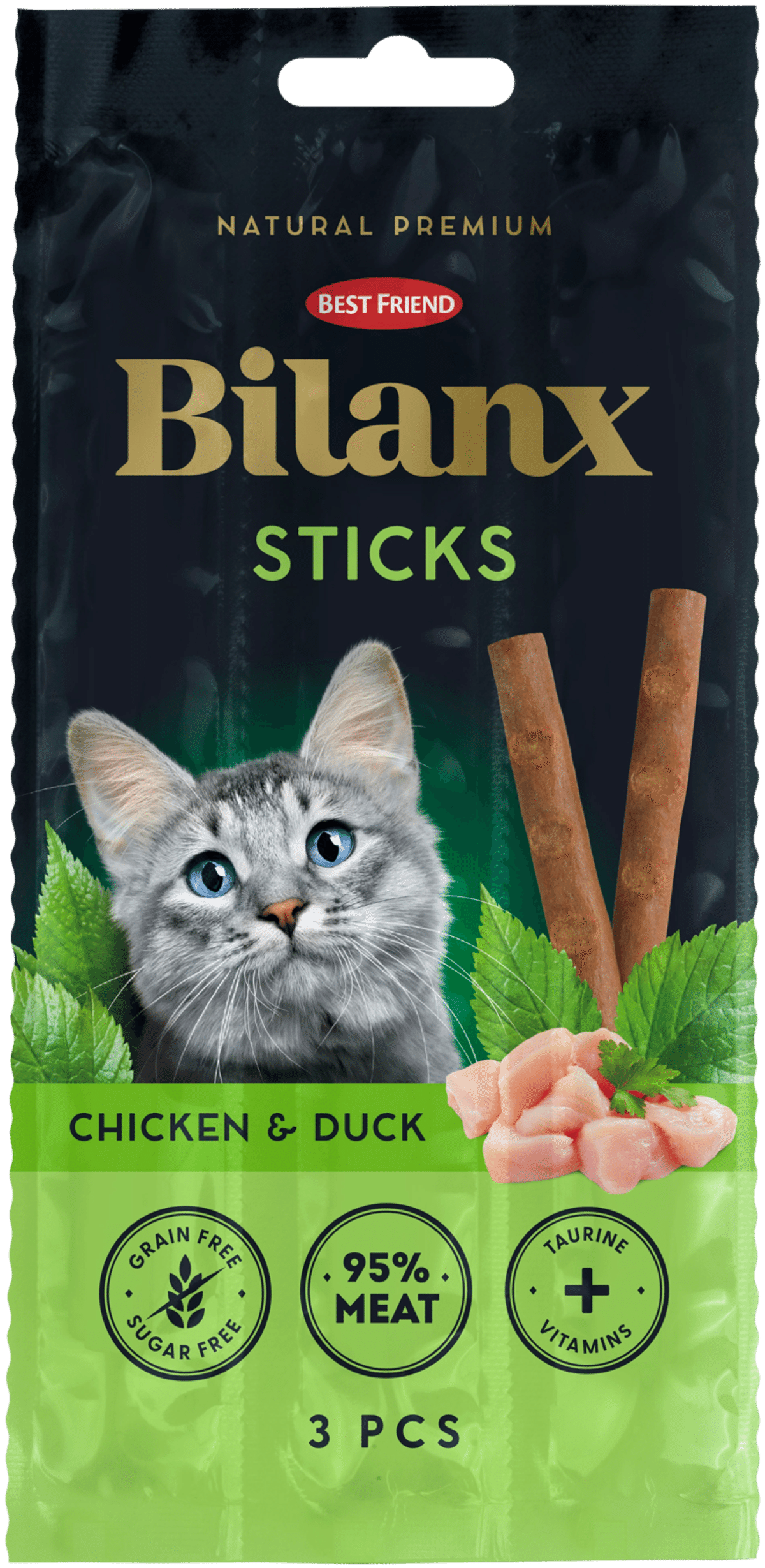 Best Friend Bilanx Sticks kana & ankka lihatikku kissalle 3x5 g ...