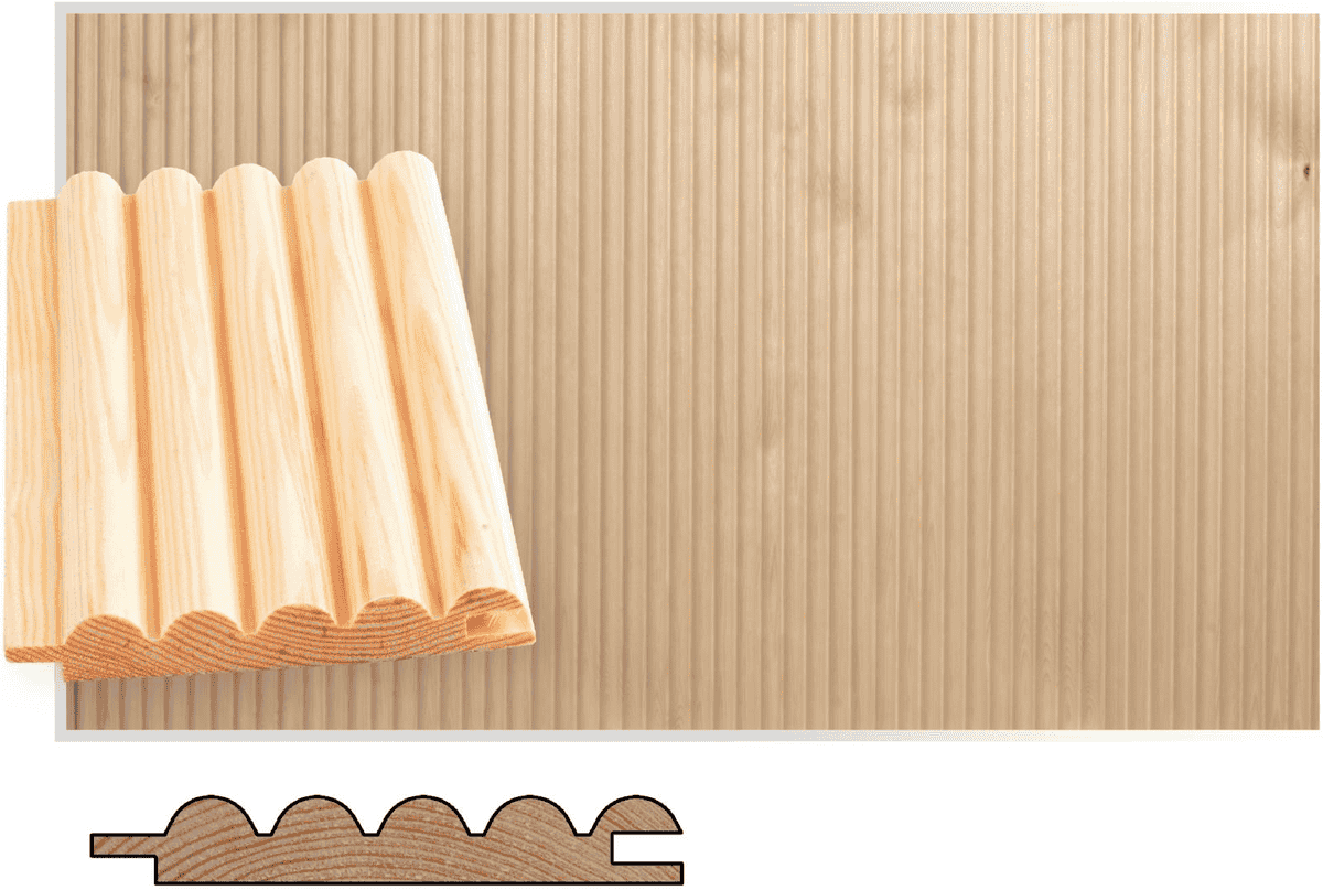 Maler spa STK 5-sorminen erikois-/vähäoksainen mänty paneeli 14x93x2085 ...