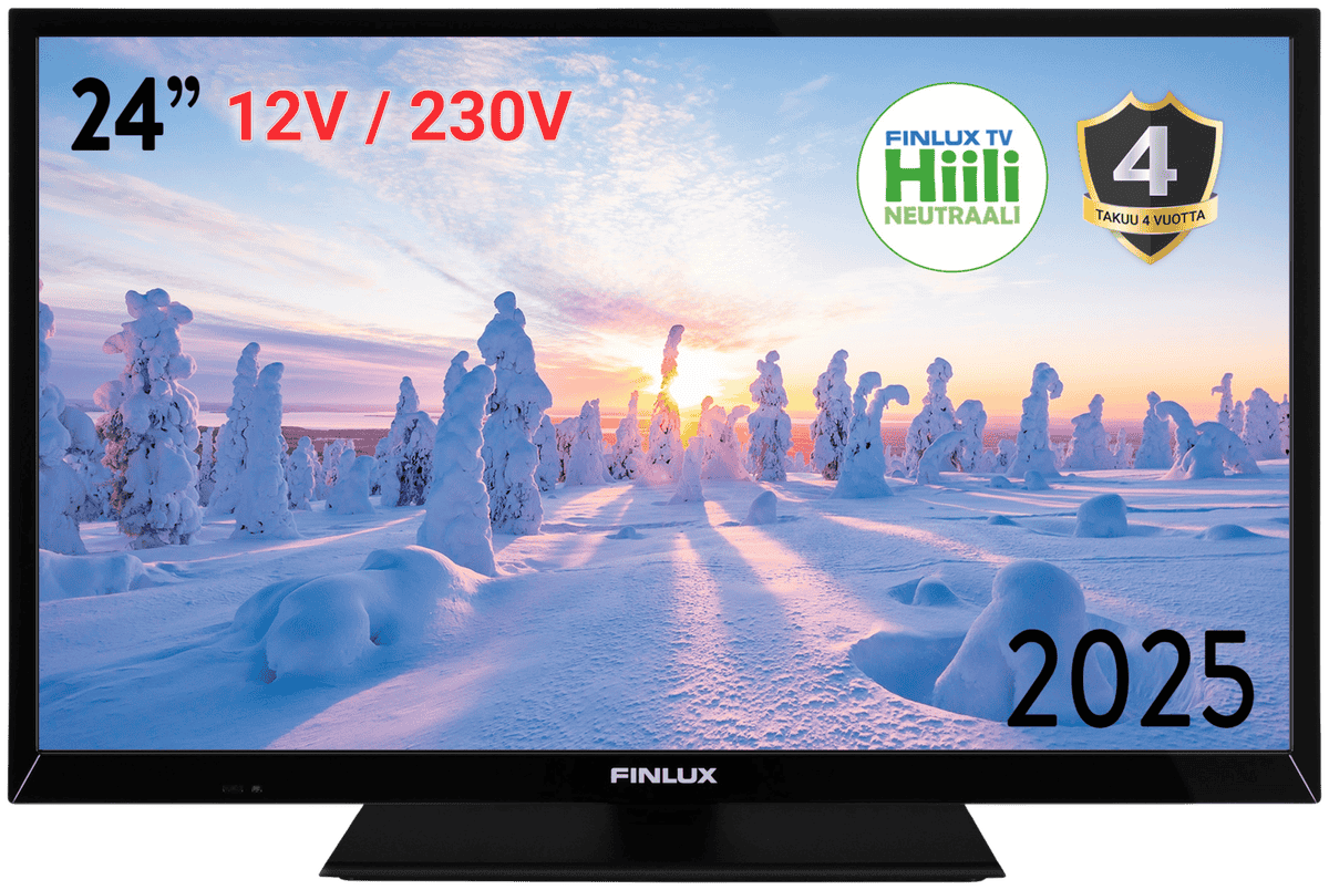 Finlux 24" HD Ready LED TV 12V sekä 230V käyttöjännitteellä 24M6.2ECI ...