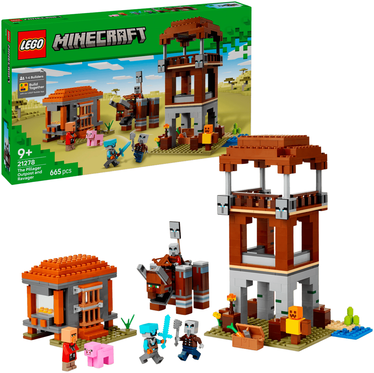 LEGO® Minecraft 21278 Ryöstelijöiden etuvartioasema ja Tuhokylvyri ...