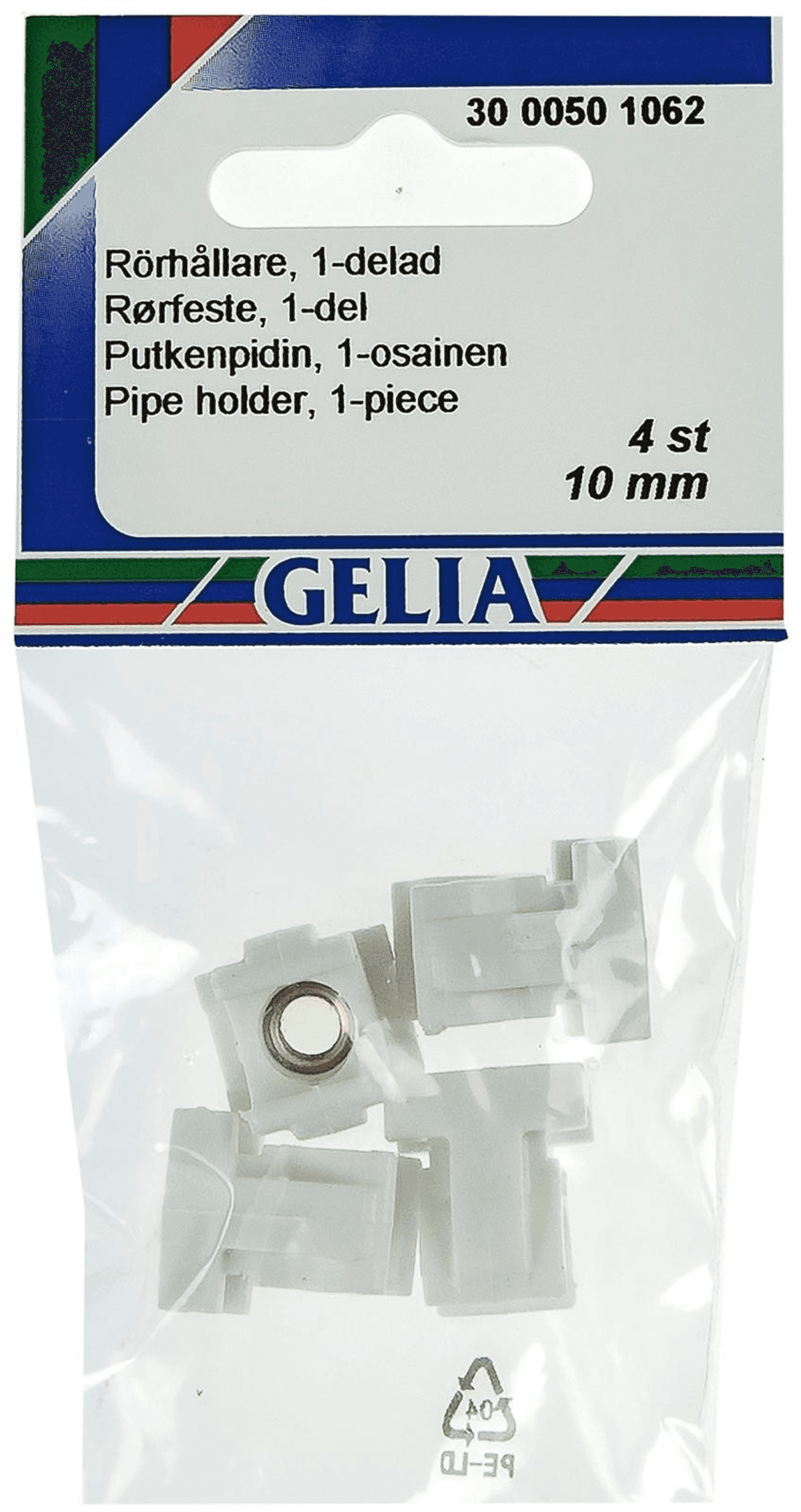 Gelia putkenpidin 1 x 10mm 4 kpl valkoinen | Prisma.fi-verkkokauppa