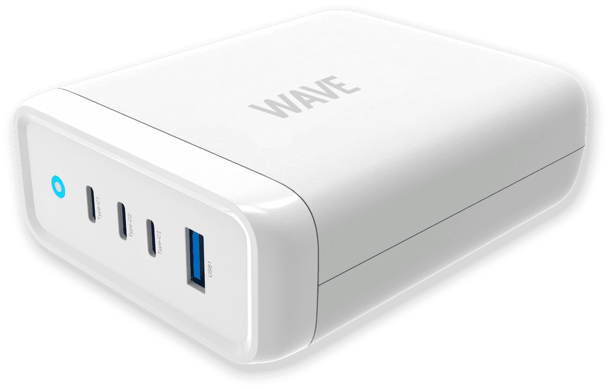 Wave 100W USB-latausasema, 3 x USB Type-C + 1 x USB-A, Valkoinen ...