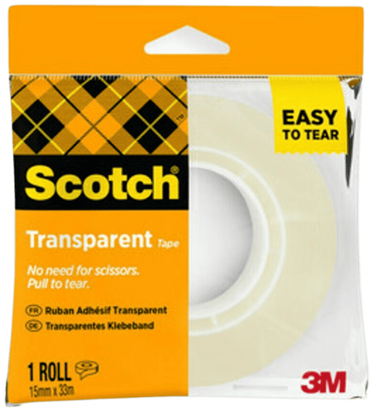 Scotch® 508 läpinäkyvä teippi, helppo katkaista, 15 mm x 33 m, 1 rulla ...