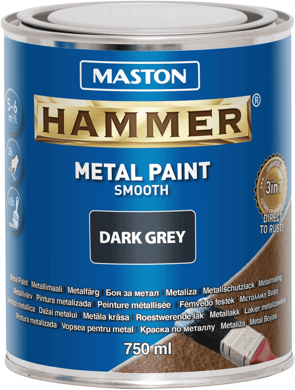 Maston metallimaali Hammer Sileä tummanharmaa 750 ml | Prisma.fi ...
