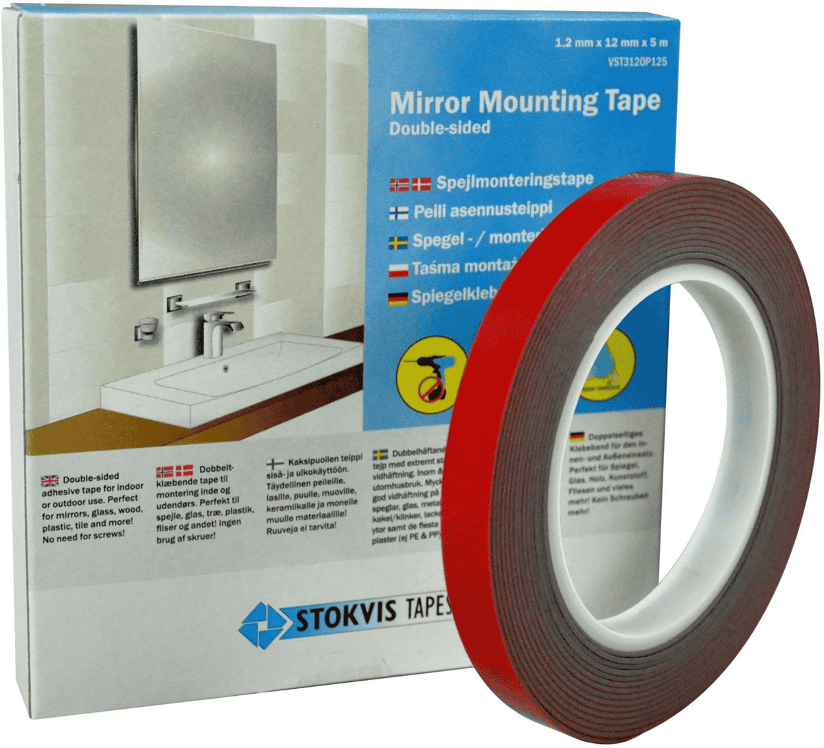 Stokvis Tapes kiinnitysteippi 1,2mm x 12mm x 5m | Prisma.fi-verkkokauppa