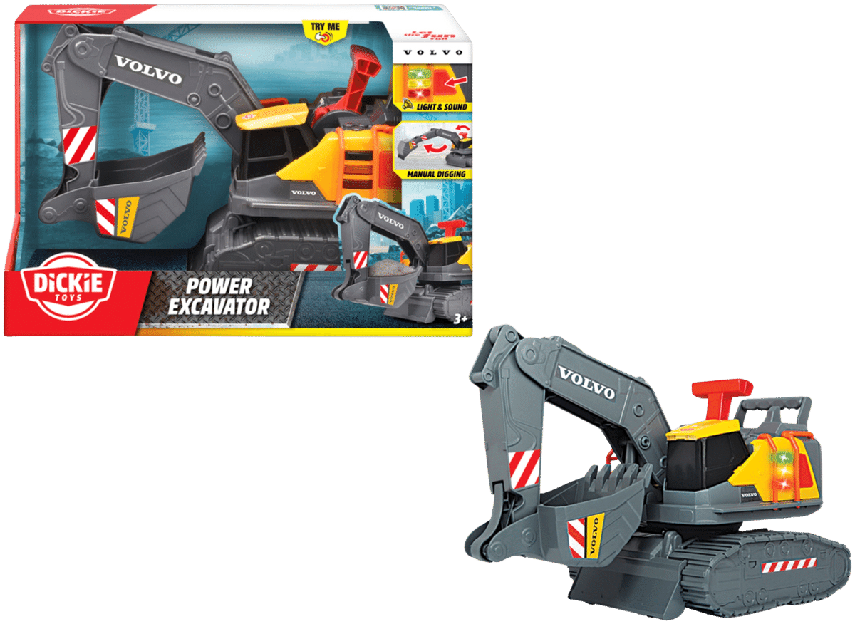 Dickie Toys Volvo Power Kaivinkone valoin ja äänin | Prisma.fi-verkkokauppa