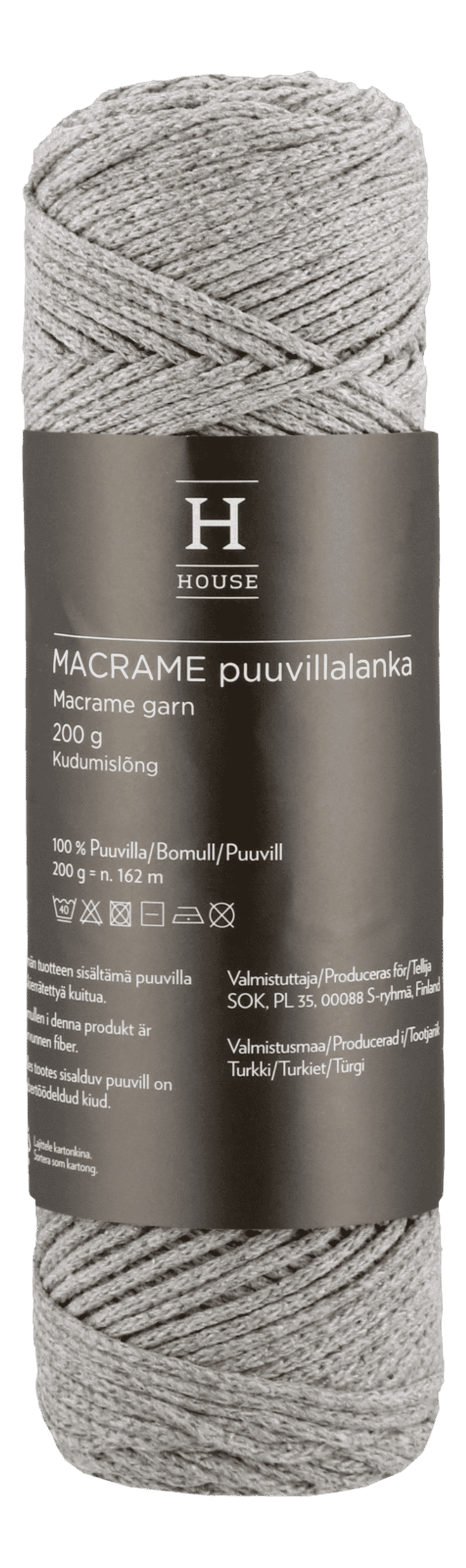 House lanka Macrame 212147 200 g Light Grey 122201 | Prisma.fi-verkkokauppa