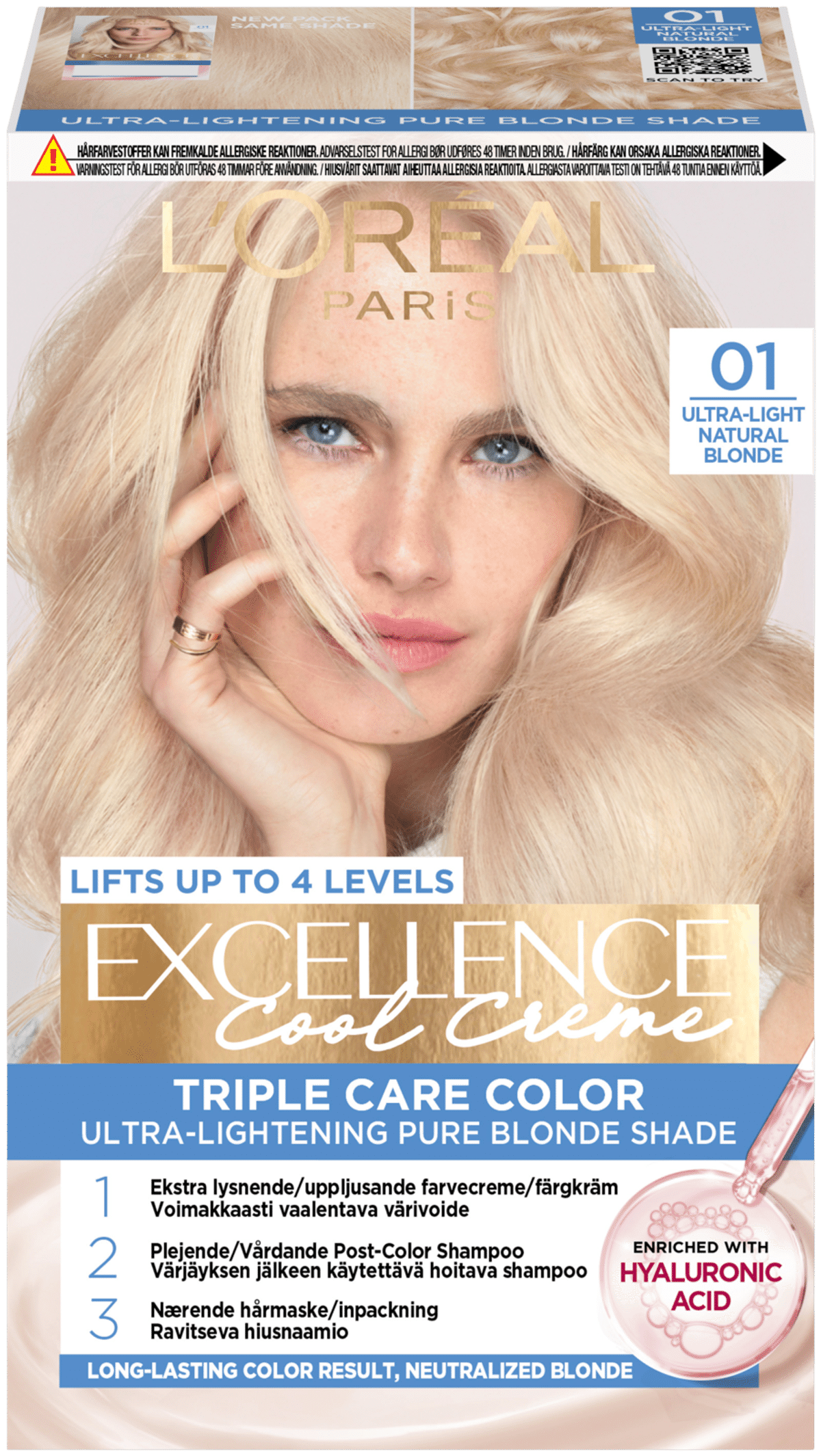 L'Oréal Paris Excellence Creme 01 Blonde Supreme Erittäin Kirkas Vaalea ...