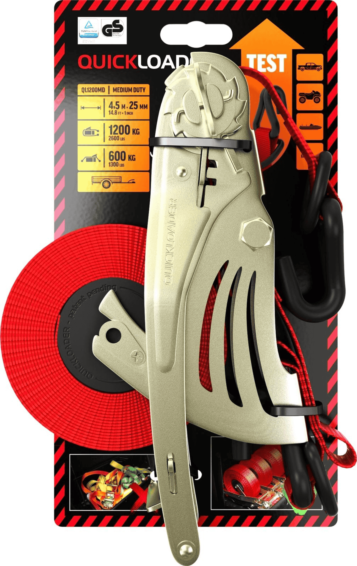 Quickloader Kelautuva Kuormaliina Retractable QL1200MD 25 mm 4,5m | Prisma.fi-verkkokauppa