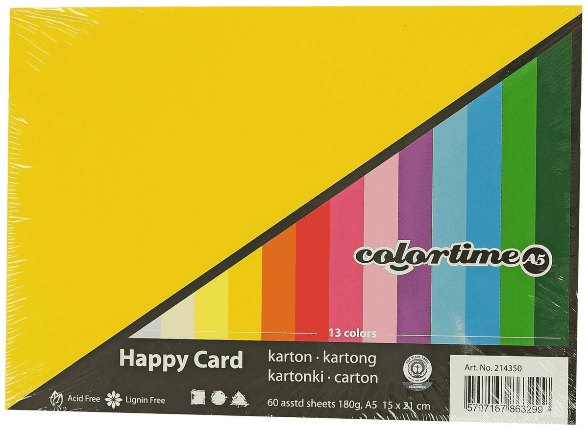 Nellen kartonki COLORTIME värilajitelma A5 60 arkkia, kevään sävyt ...