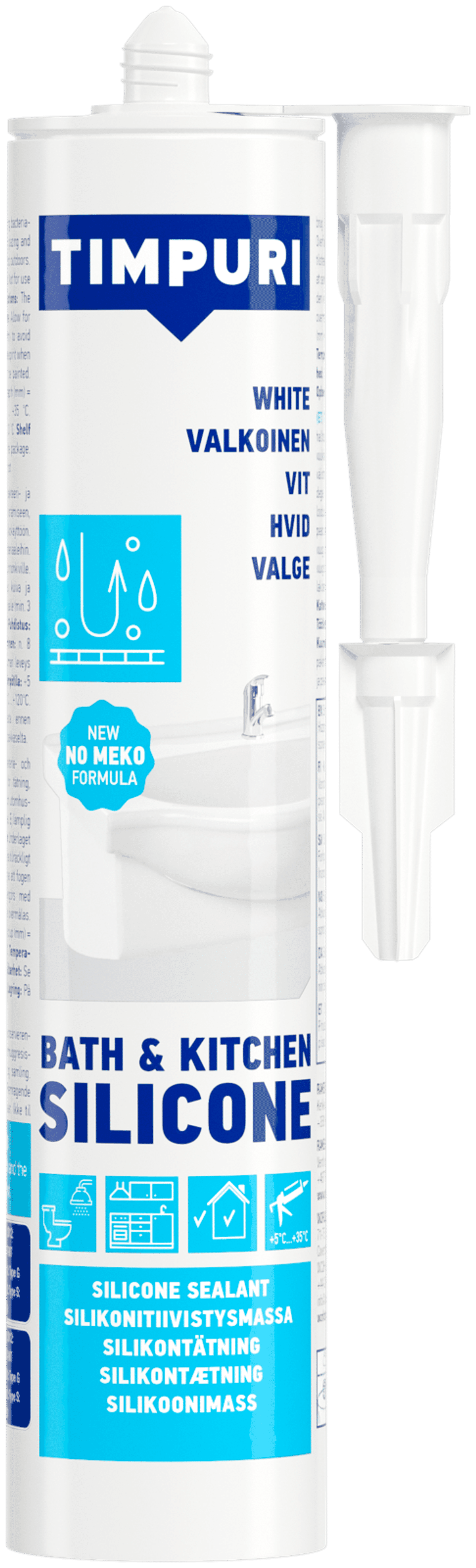 Timpuri silikoni Bath & Kitchen 310 ml valkoinen | Prisma.fi-verkkokauppa