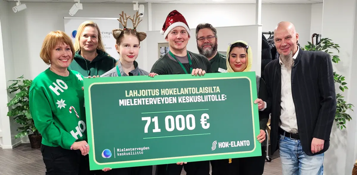 HOK-Elanto tukee mielenterveystyötä 71 000 euron joululahjoituksella ...