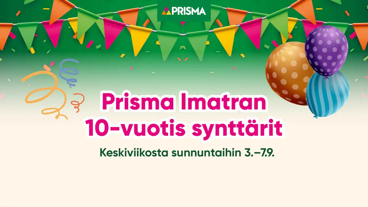 Prisma Imatra 10 vuotta – juhli kanssamme! – Eekoo
