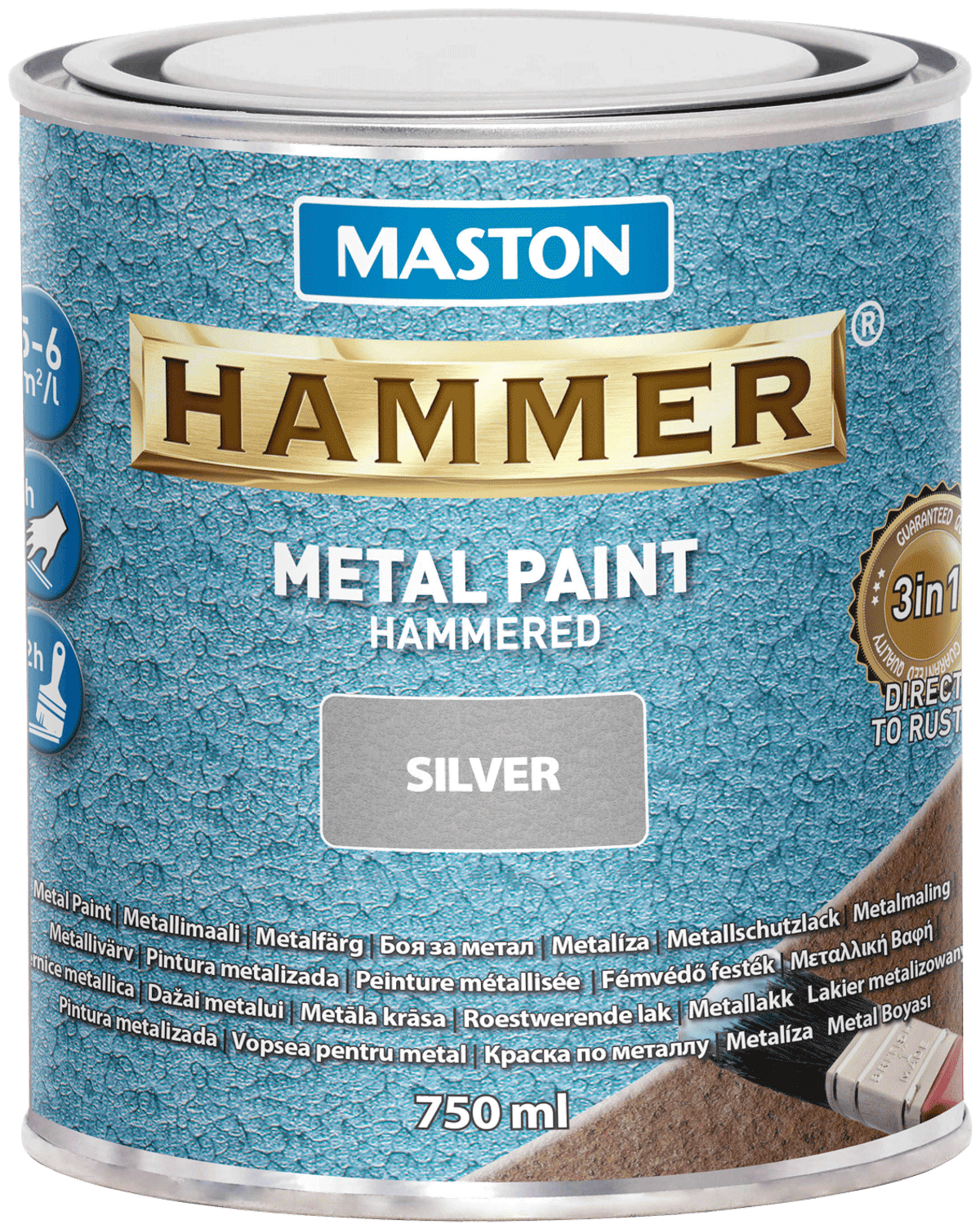 Maston metallimaali Hammer Vasaralakka hopea 750 ml | Prisma verkkokauppa