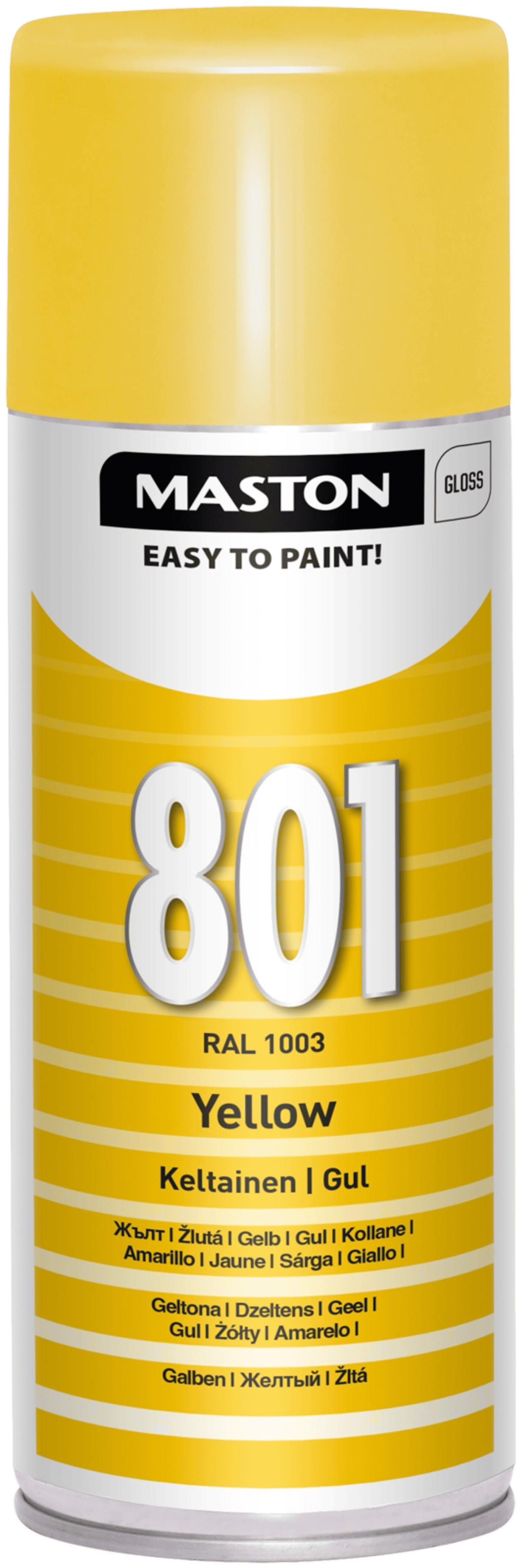 Maston spraymaali 801 400 ml keltainen RAL1003 kiiltävä | Prisma ...