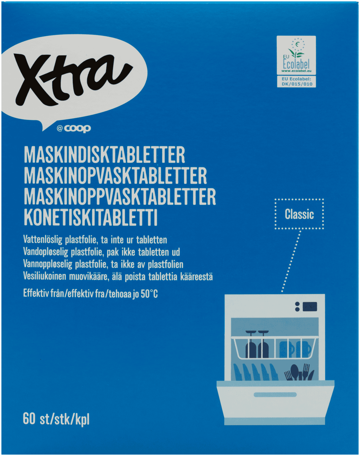 Xtra Classic konetiskitabletti 60 kpl | Prisma verkkokauppa