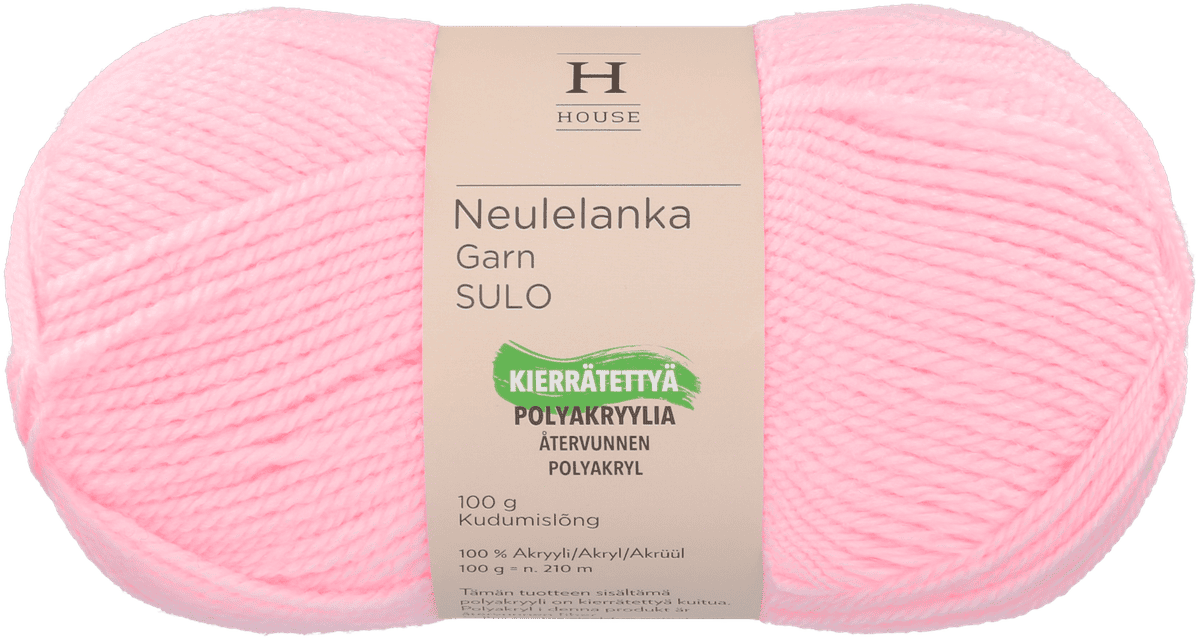 House neulelanka akryyli Sulo 100 g Light Pink 2197 | Prisma verkkokauppa