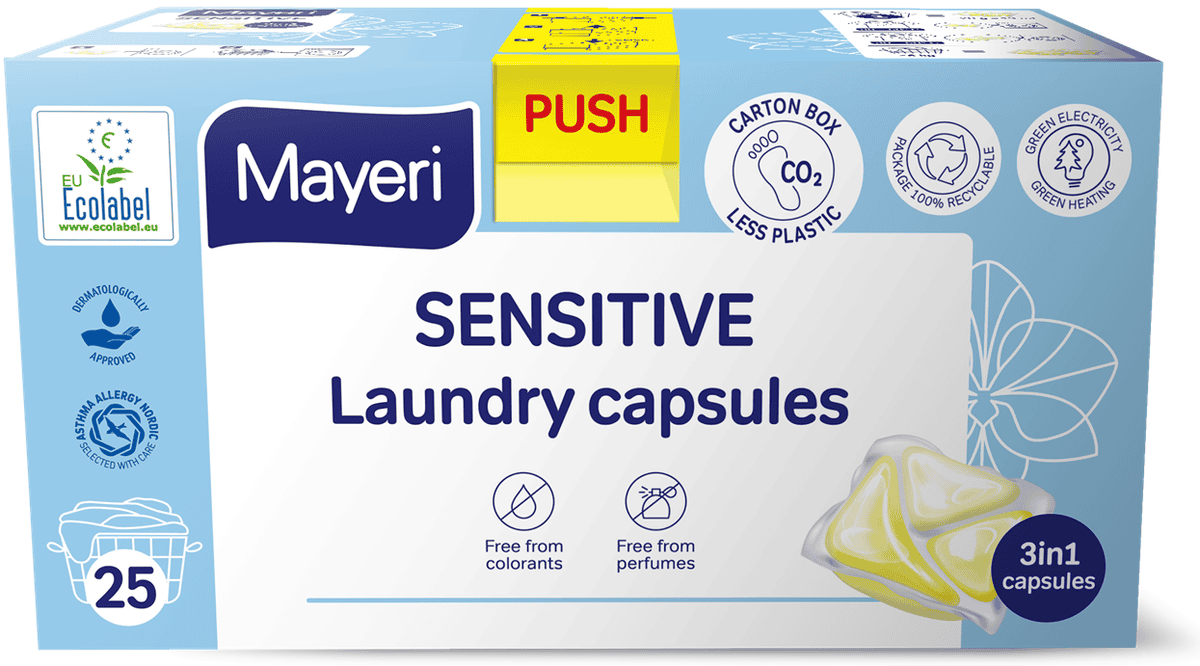 Mayeri sensitive pyykinpesukapseli 25 kpl | Prisma verkkokauppa