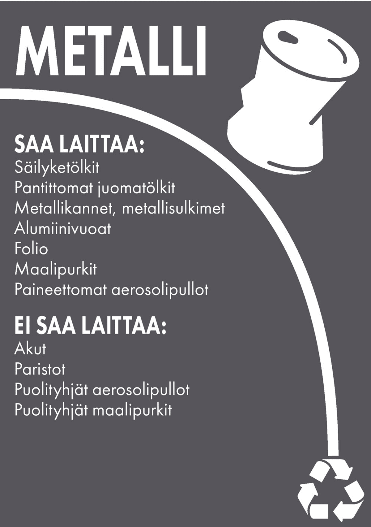 Helesi metalli -tarra A4 ohje ja otsikko | Prisma verkkokauppa