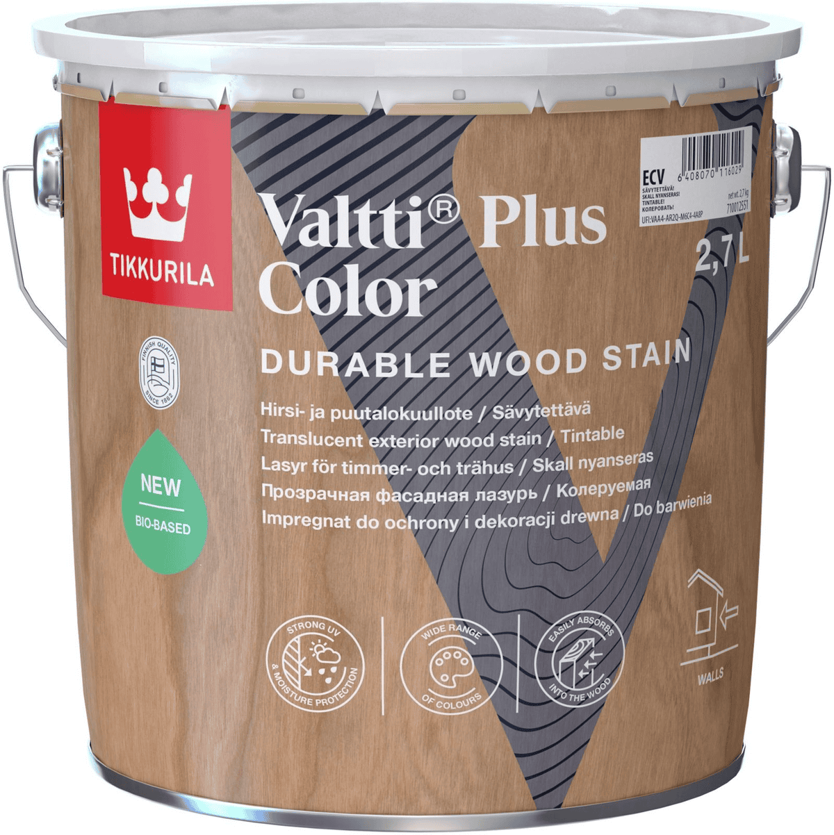 Tikkurila kuullote Valtti Plus Color 2,7 l ECV sävytettävä | Prisma ...