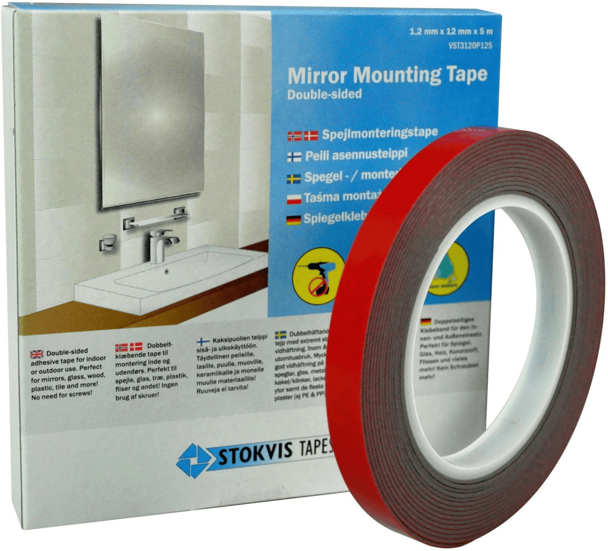 Stokvis Tapes kiinnitysteippi 1,2mm x 12mm x 5m | Prisma verkkokauppa