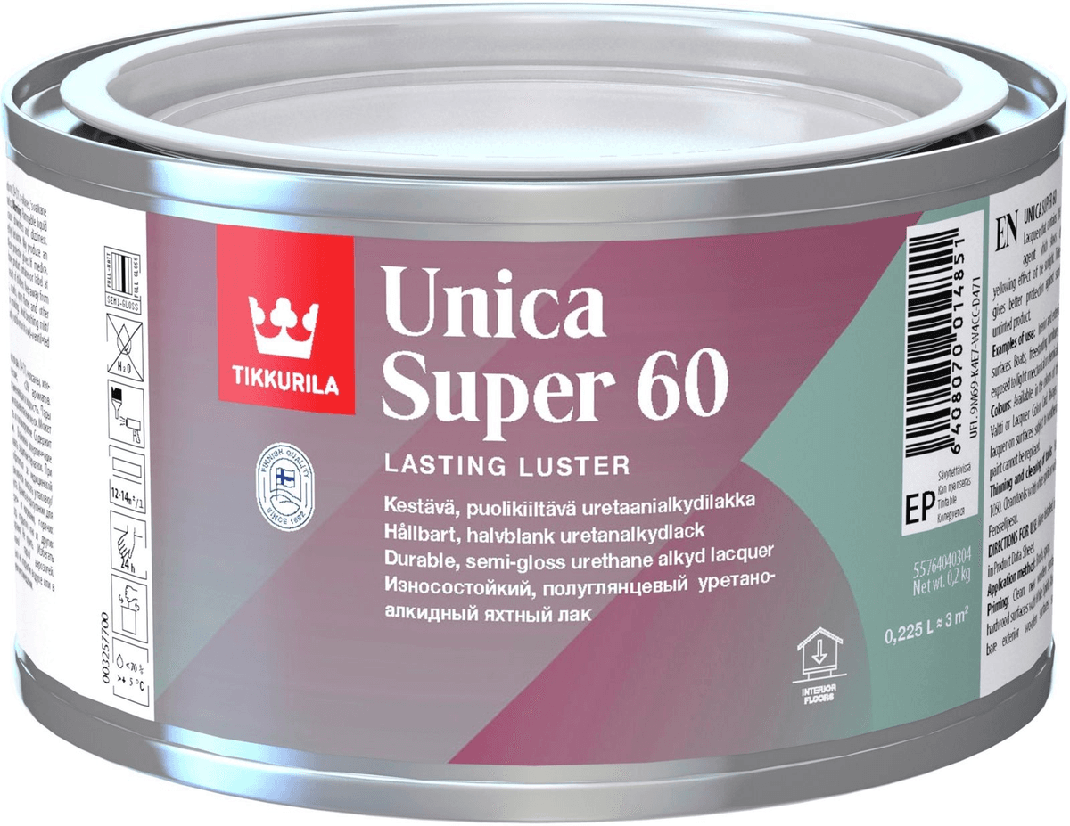 Tikkurila lakka Unica Super 60 0,225 l EP sävytettävissä puolikiiltävä ...