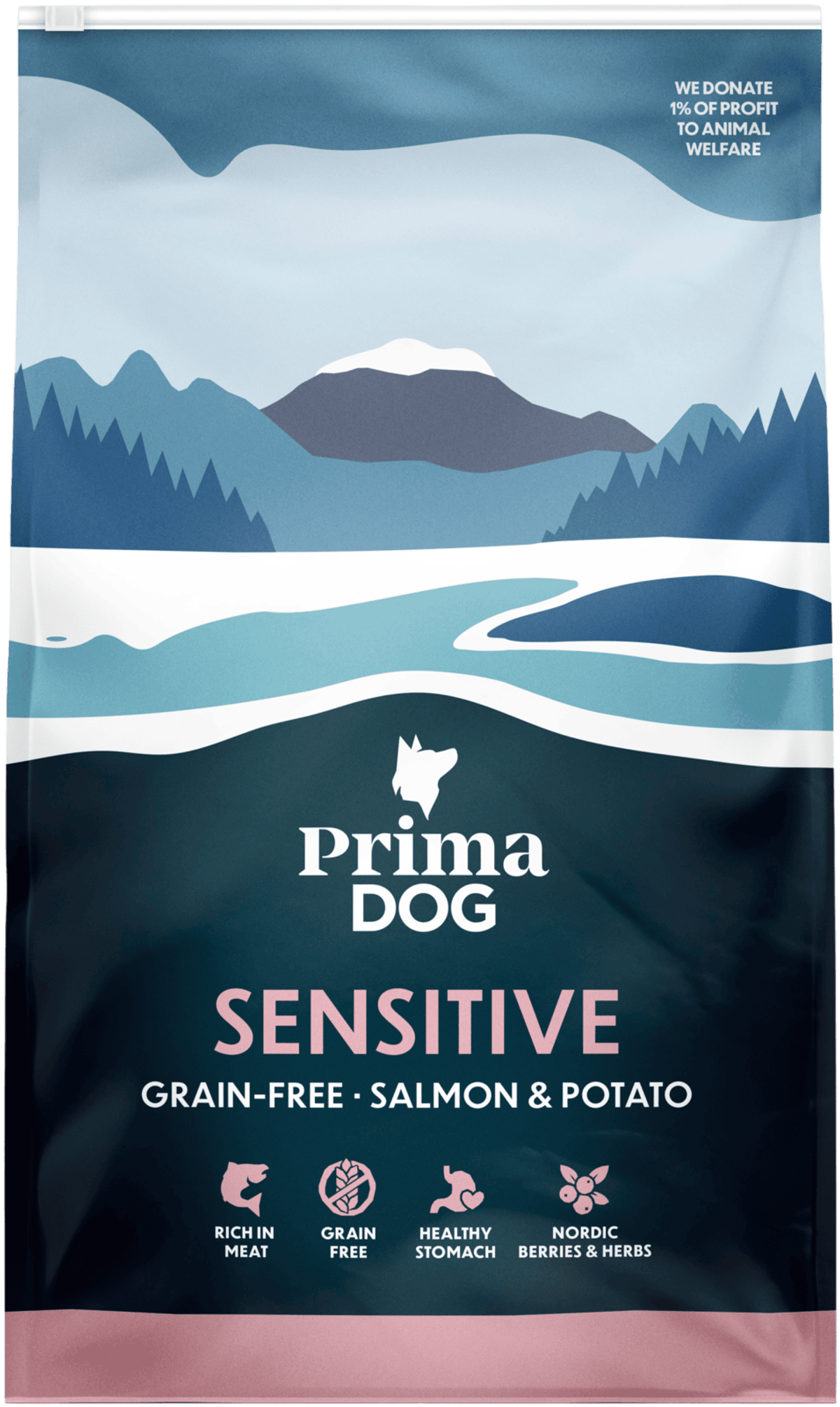 PrimaDog Lohi-Peruna viljaton herkkävatsaisille aikuisille koirille 3 ...