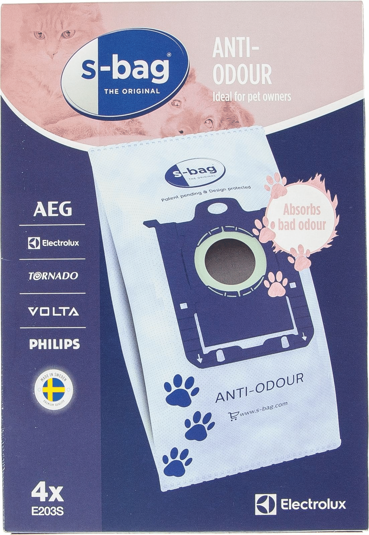 Electrolux pölypussi S-bag Anti-Odour E203S 4 kpl | Prisma verkkokauppa