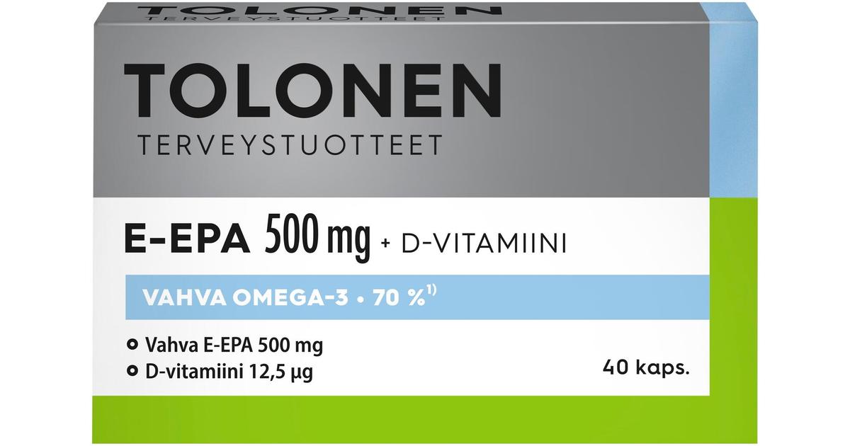 Tolonen E-EPA kalaöljykapseli 500mg 40kaps | S-kaupat ruoan verkkokauppa