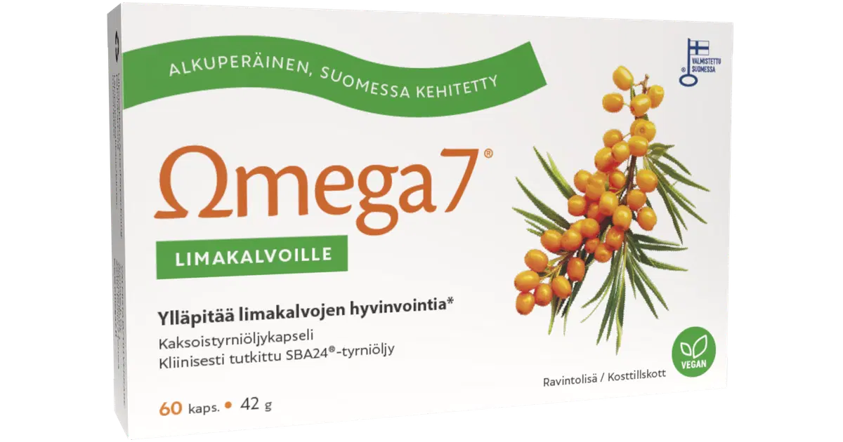 Omega7 SBA24® Kaksoistyrniöljy Limakalvoille 60 kaps | S-kaupat ruoan ...