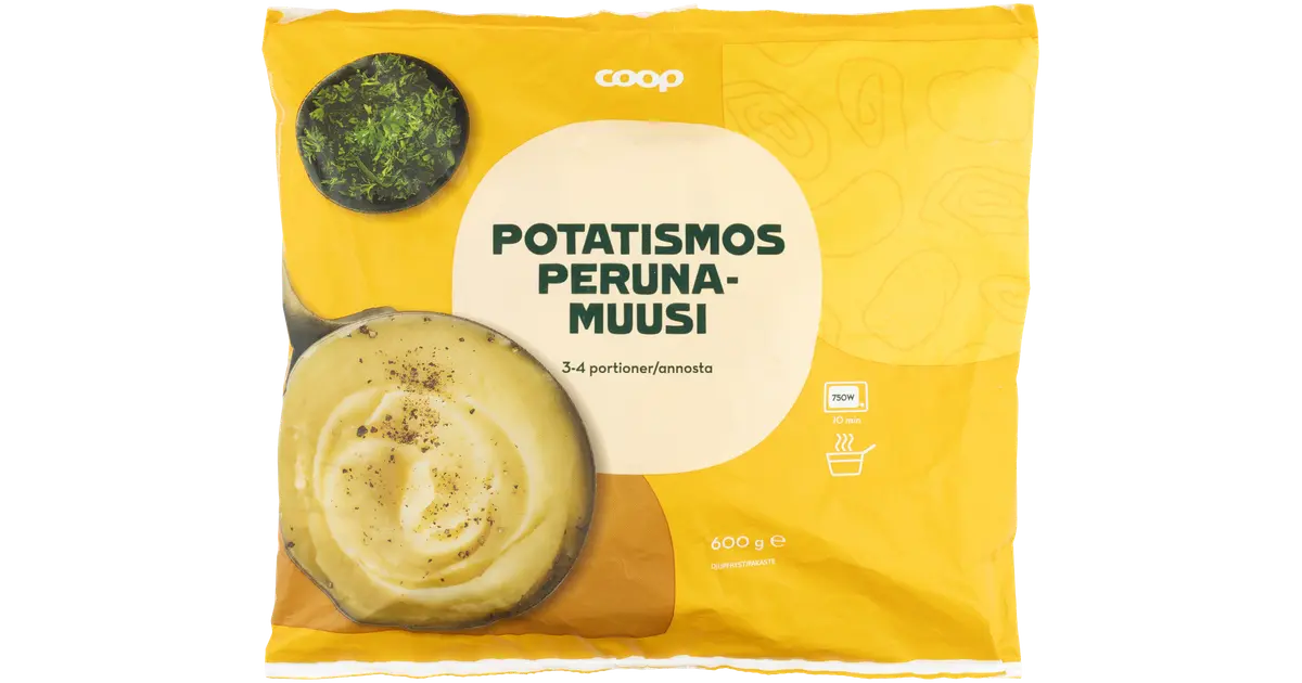 Coop perunamuusi 600 g pakaste | S-kaupat ruoan verkkokauppa