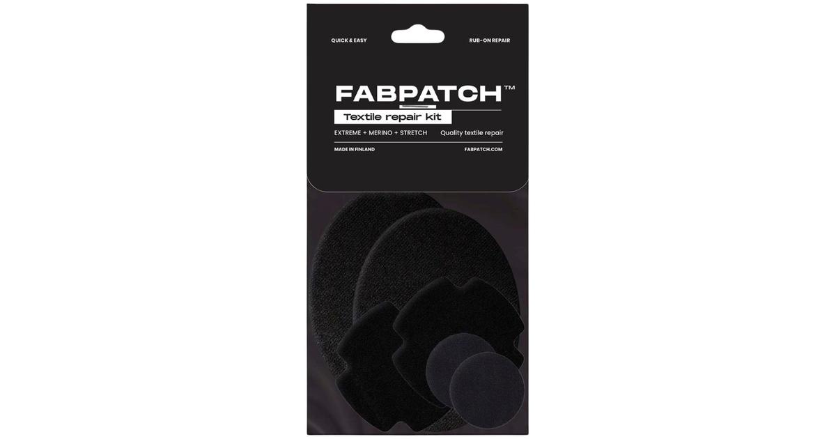 FabPatch Vaatelaastari, Textile Repair kit 6 kpl, hankaamalla kiinnittyvä tekstiilien ...