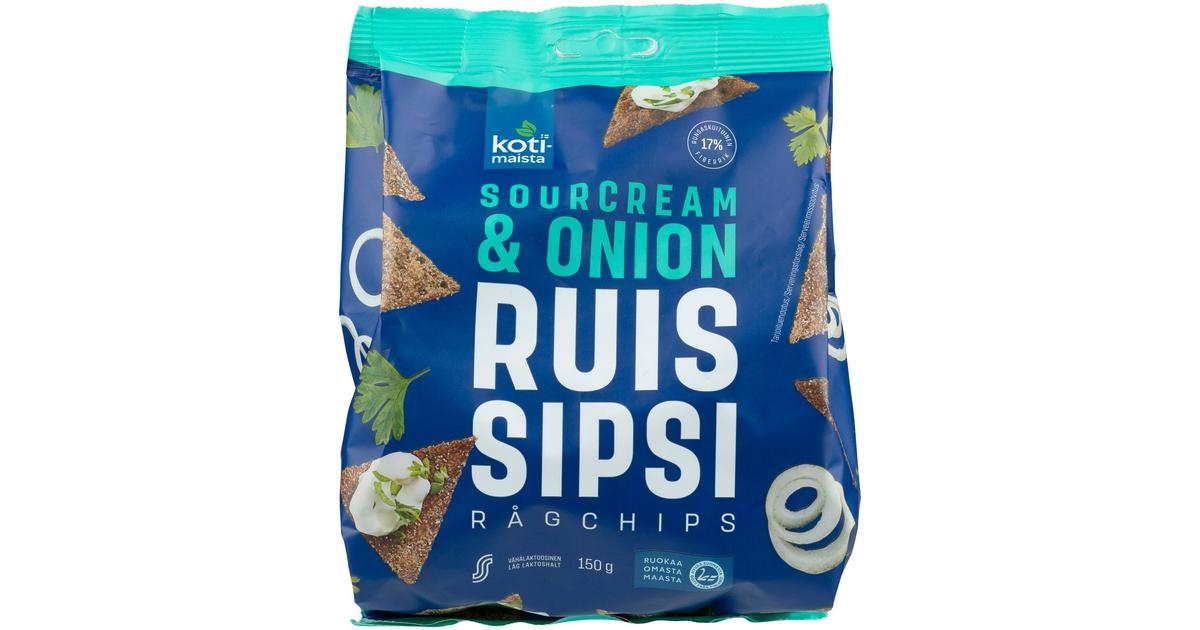 Kotimaista Ruissipsi Sourcream & Onion 150g | S-kaupat ruoan verkkokauppa