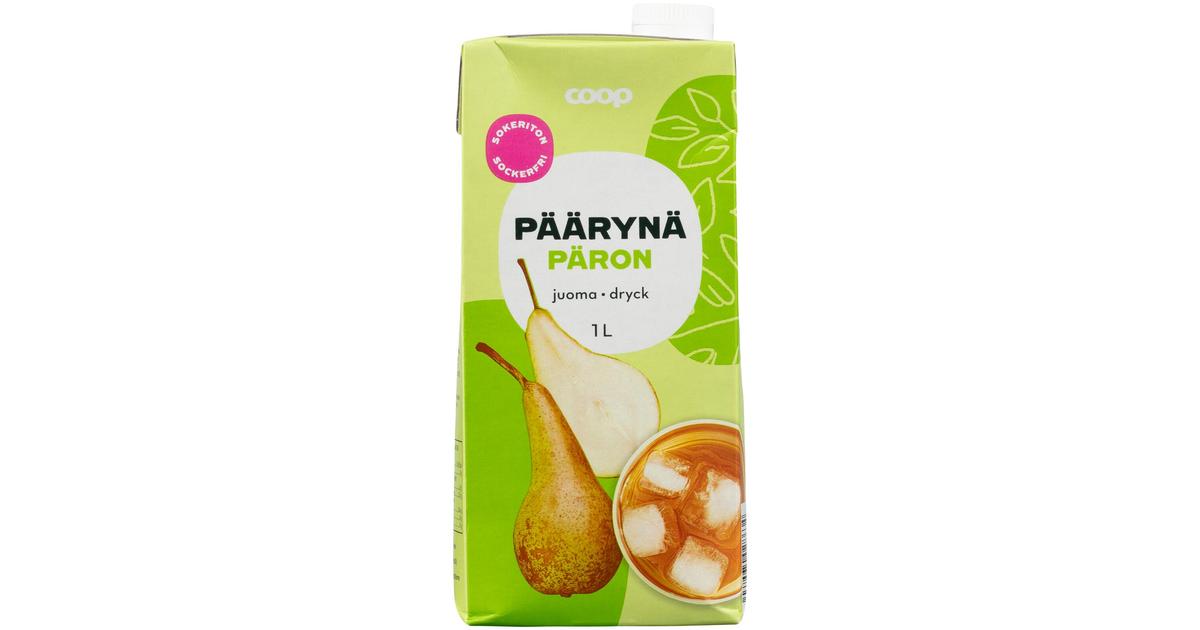 Coop sokeriton päärynäjuoma 1l | S-kaupat ruoan verkkokauppa