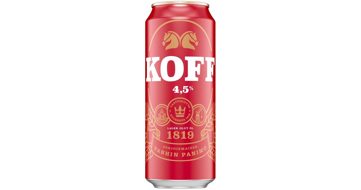 KOFF Lager olut 4,5 % tölkki 0,5 L | S-kaupat ruoan verkkokauppa
