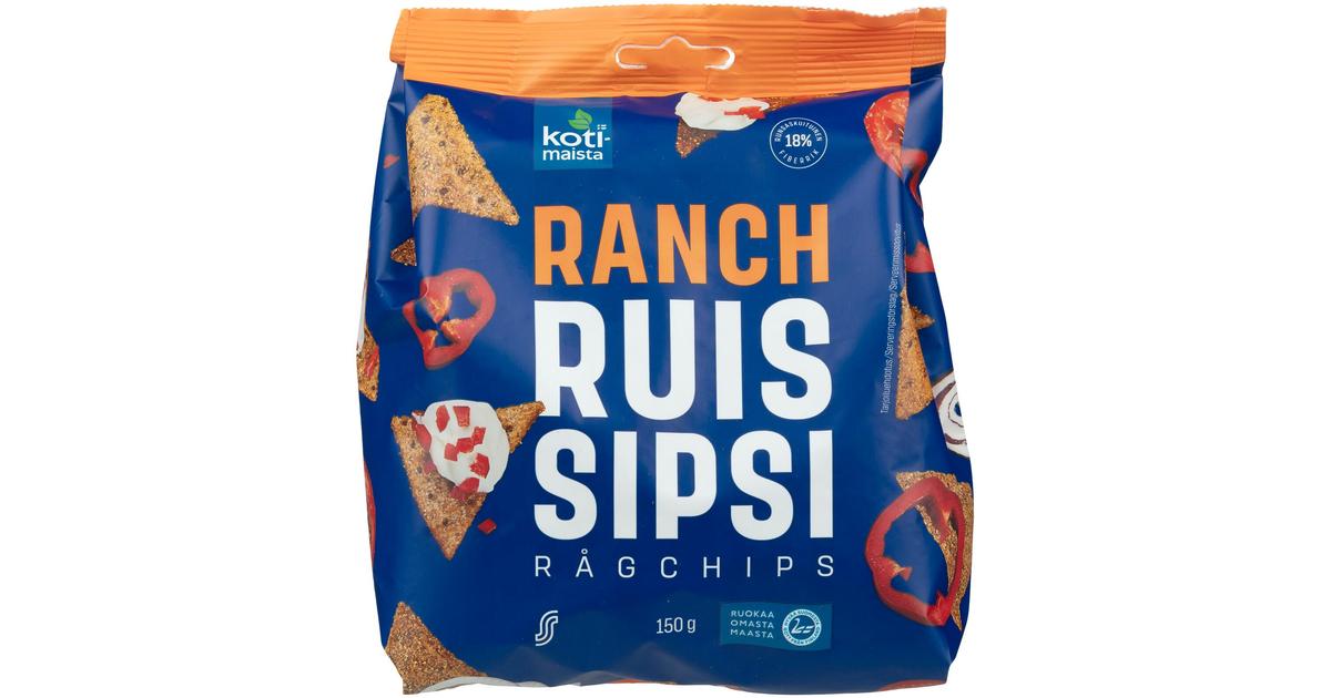 Kotimaista Ruissipsi Ranch 150g | S-kaupat ruoan verkkokauppa