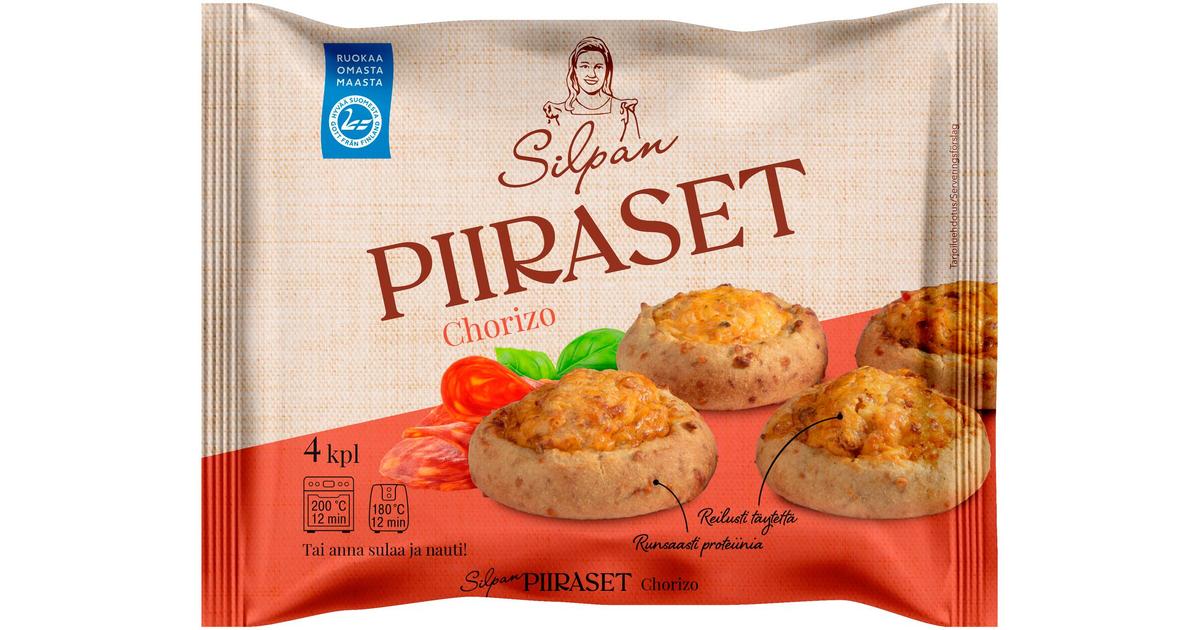 Silpan chorizo-piiraset 4 x 55g / 220g, kypsä pakaste | S-kaupat ruoan ...