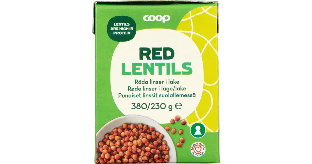 Coop punaiset linssit 380/230 g | S-kaupat ruoan verkkokauppa