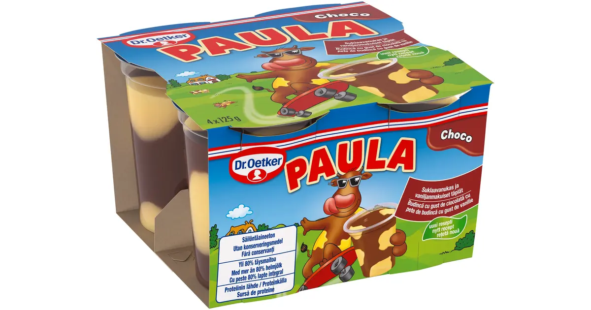 Dr. Oetker PAULA Suklaanmakuinen vanukas ja vaniljanmakuiset täplät ...