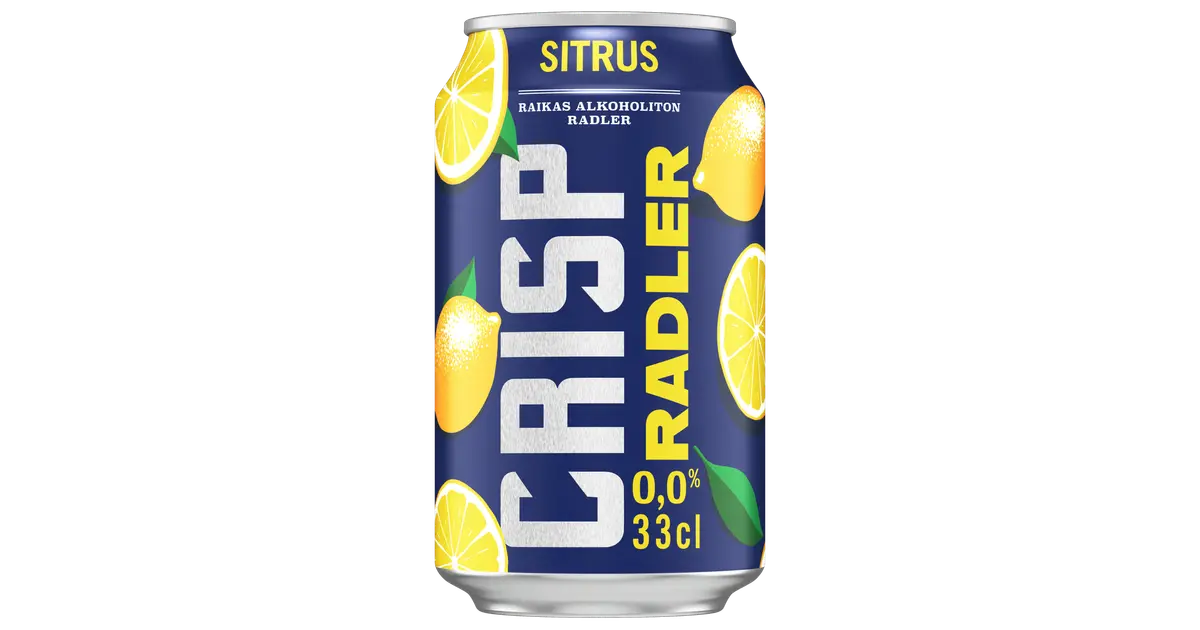 Crisp Radler Sitrus alkoholiton olut 0% tölkki 0,33L | S-kaupat ruoan ...