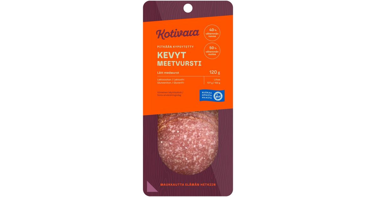 Kotivara Kevyt meetvursti 120 g | S-kaupat ruoan verkkokauppa